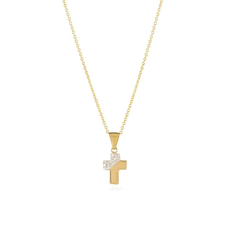 Fabiani silver necklace with 18Kt yellow gold cross pendant – Fabiani ...