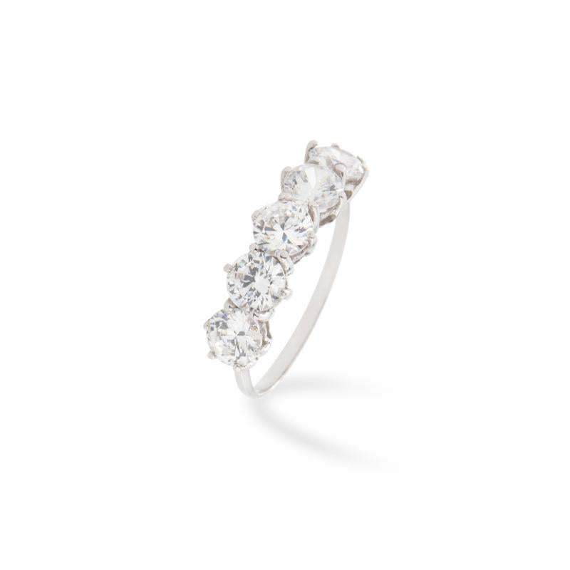 Fabiani Riviera ring in 18Kt white gold with brilliant cut zirconia ...
