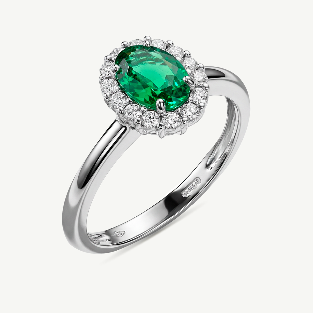 Anello Gemmarara Margherita con pietra 0,65 ct e diamanti – Oro bianco ...
