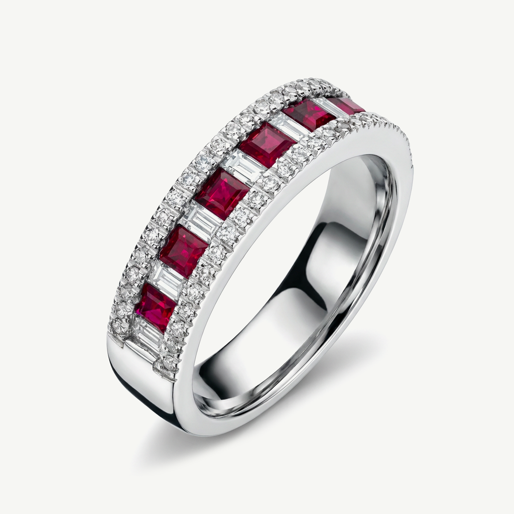 Anello Fabiani riviera in oro bianco con diamanti e rubini – Fabiani ...