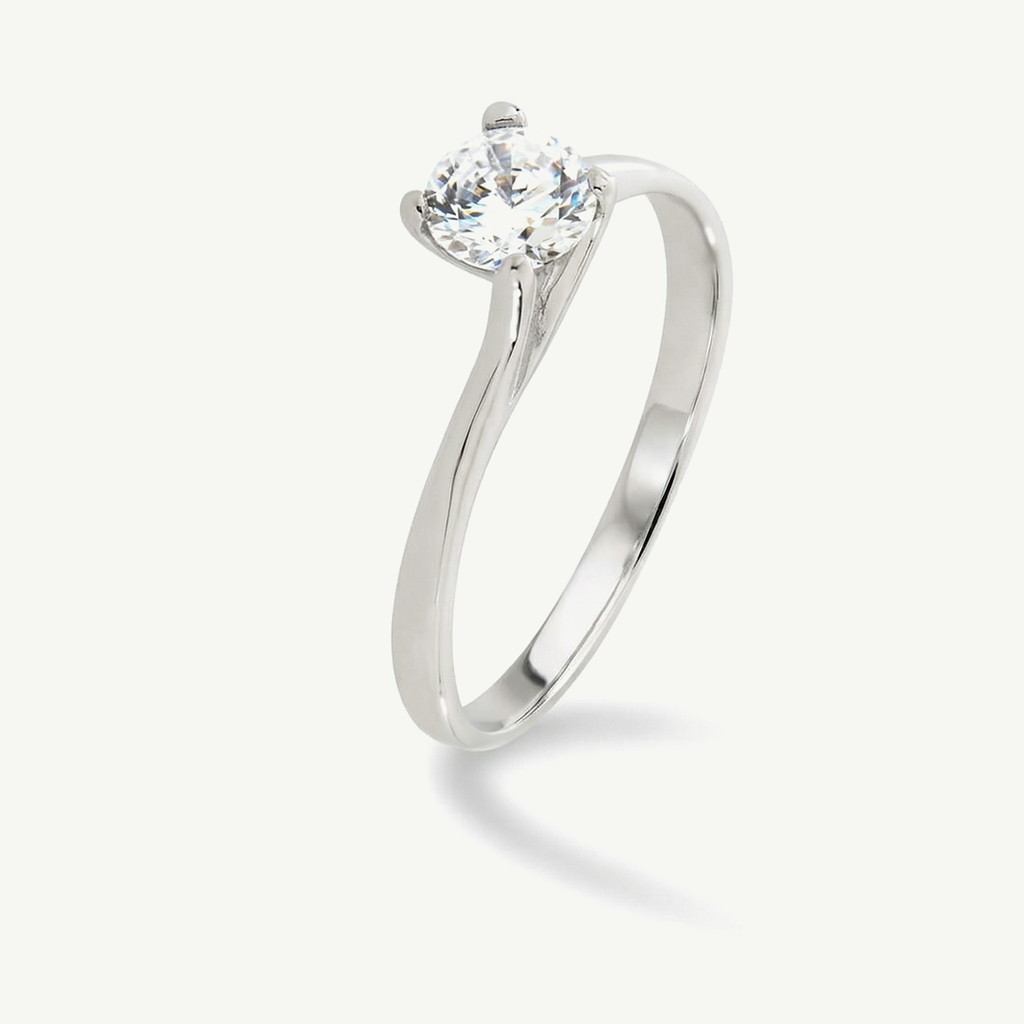 Anello Fabiani solitario in oro bianco 9kt con zircone – Fabiani ...