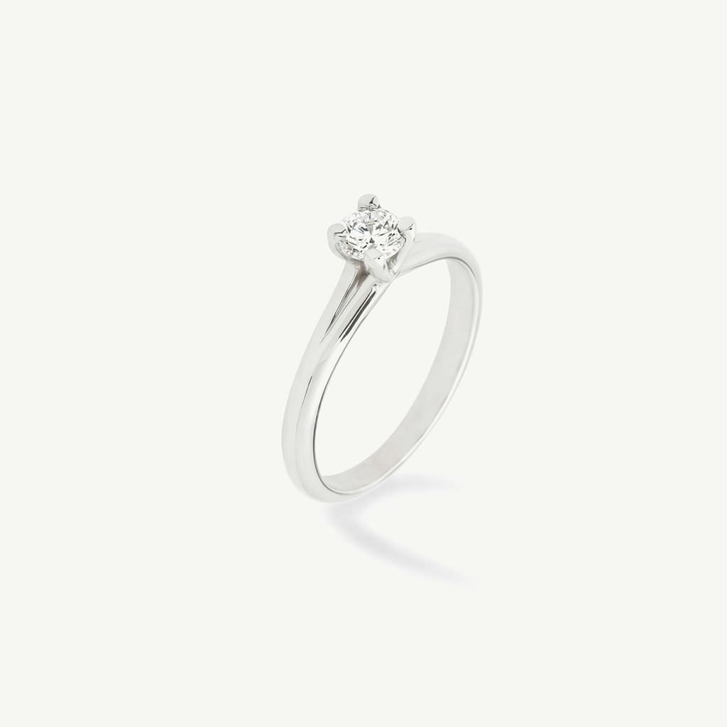 Anello Fabiani solitario in oro bianco 18kt con diamante 0,30 ct ...