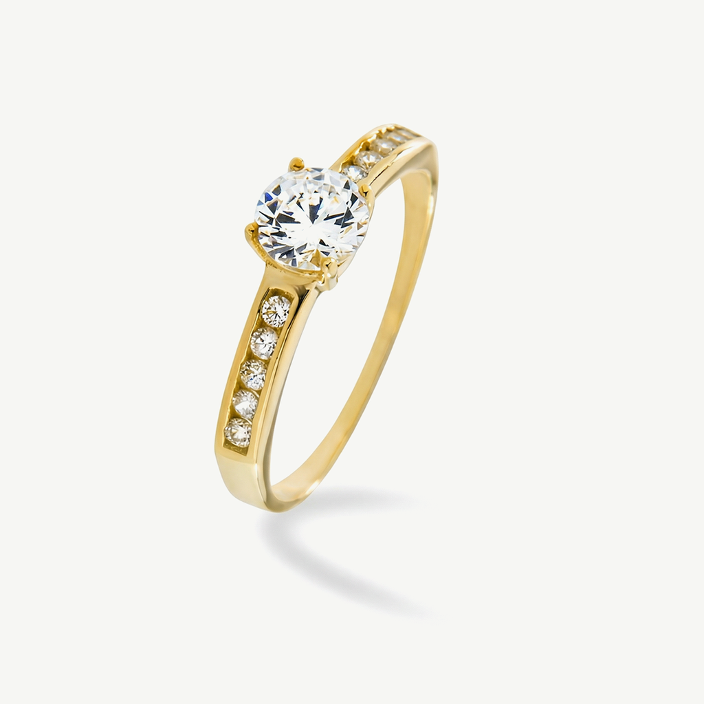 Anello Fabiani solitario in oro giallo 9kt con zirconi – Fabiani ...
