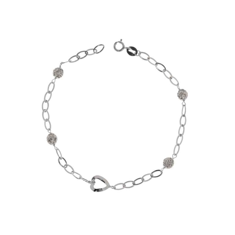 Bracciale Fabiani in oro con cuore e crystal white – Fabiani Gioiellerie