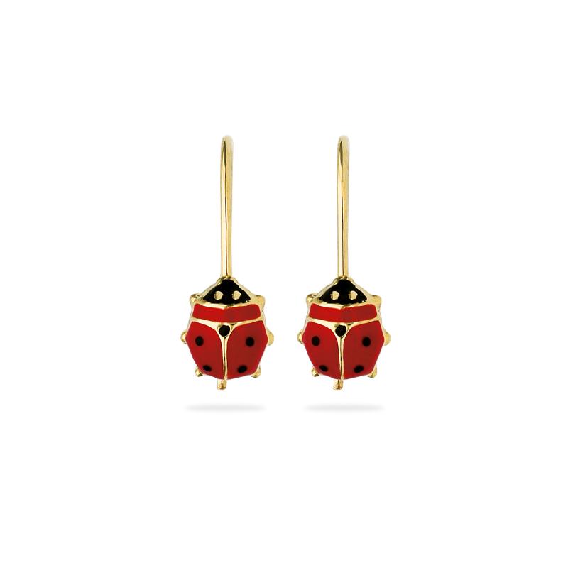 Fabiani earrings with ladybugs in 9Kt yellow gold and enamel – Fabiani ...
