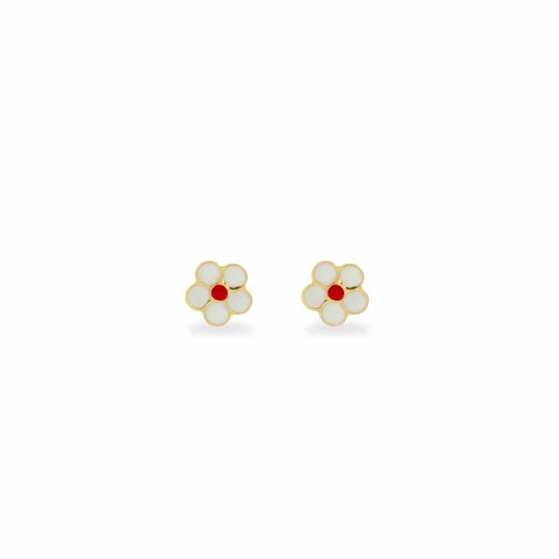 Fabiani earrings with flower in 9Kt yellow gold and enamel – Fabiani ...