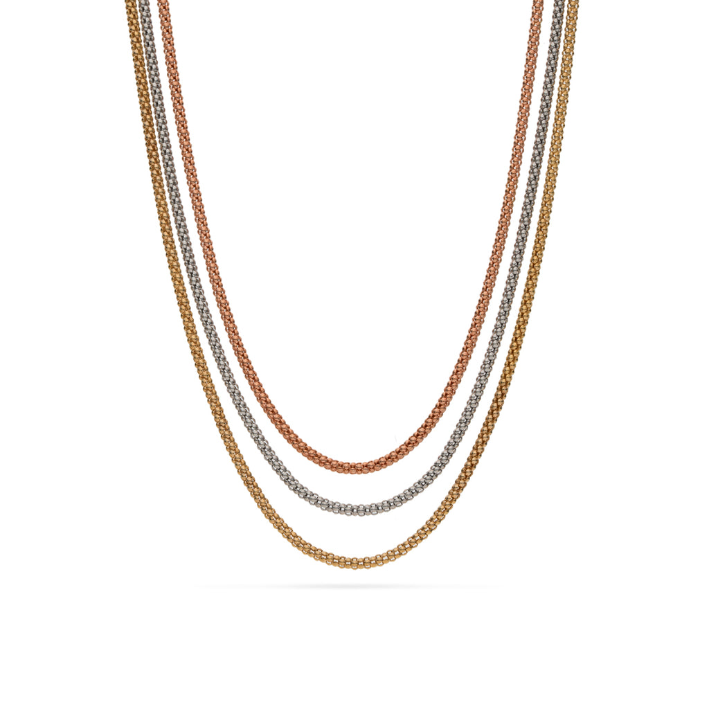 Collana Fabiani multifilo in oro giallo, bianco e rosa 9Kt – Fabiani ...