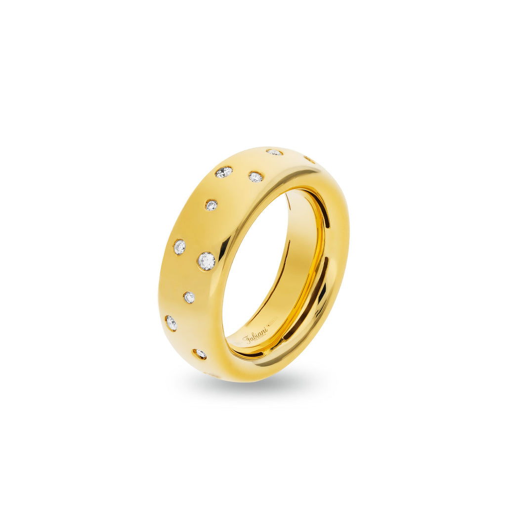 Anello Fabiani a fascia in oro giallo 18Kt con diamanti – Fabiani ...