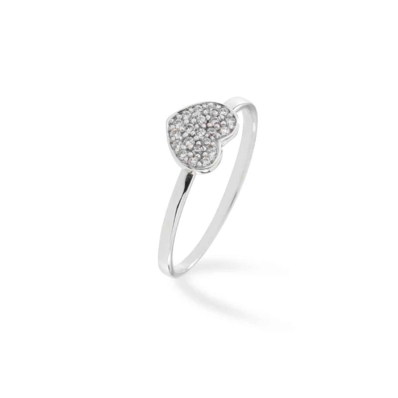 Fabiani heart ring in white gold with zirconia pavé – Fabiani Gioiellerie